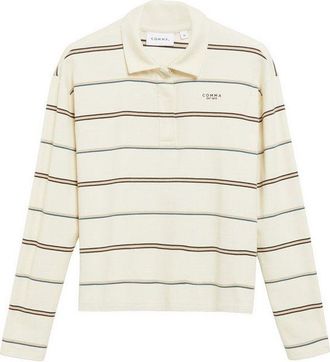 Comma Langarmshirt T-Shirt Poloshirt mit Streifen