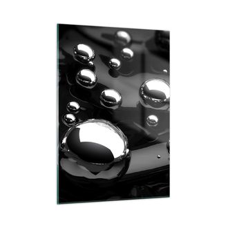 Arttor Bilder auf Glas Chrom Metall Reflexion Glasbild 50x70cm Wandbilder Dekoration Wohnzimmer Schlafzimmer Küche Deko Klein Wanddeko Bild im Glas Wand Kuns