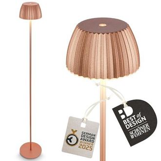 Briloner Riffle LED Stehlampe kabellos IP44 mit Touch, dimmbar, Memoryfunktion, Akku tauschbar, Akku Stehleuchte, Leselampe, Wohnzimmerlampe, German Design Awa