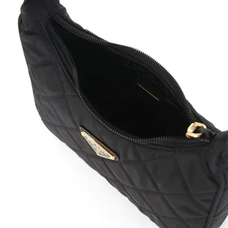 Prada Quilted Nylon Shoulder Bag - Black