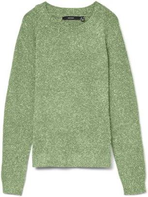Vero Moda Femme Vmdoffy Ls Blouse Col Rond GA Noos Sweater, Ombre Forestière/Détail : Mélangé, XL EU