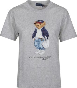 Polo Ralph Lauren Femme, Tops, Gris, Taille: 42 FR Bear T-Shirt