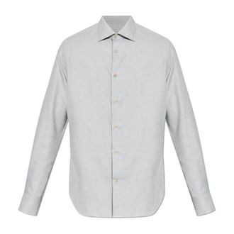 Eleventy Homme, Chemises, Gris, Taille: XL Chemise avec finitions en cachemire