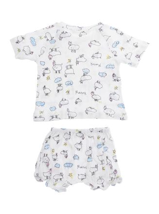 Marni Unisex Baby Romper And Shorts Set Bianca White Cotton Tracksuit Sets