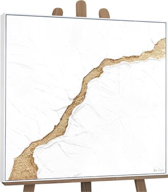 Yohji Yamamoto Art Abstrakt XXL Luxus Acryl Gemälde auf Leinwand mit Rahmen die Flut handgemalte Wandbilder Wohnzimmer modern Wohndekor Bilder echte Kunst 100x100 cm