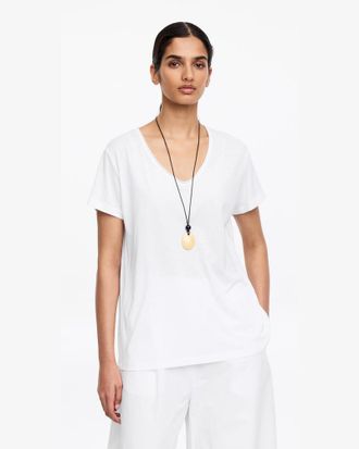 Arket T-Shirt Mit U-Ausschnitt -Wei&szlig;