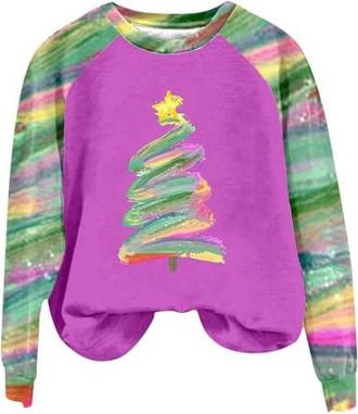 Generic Pull Noel Femme Grande Taille Pull Femme Design Original Manches ÉPailles ThèMe Arbre De NoëL Confortable Et ÉLéGant pour Tenue DéContractéE Quotidien