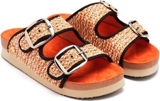 Gioseppo Rafia-Sandalen und Pershing-Schnallen, orange, 37 EU