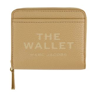 Marc Jacobs Womens Compact Leather Wallet Beige Cowhide