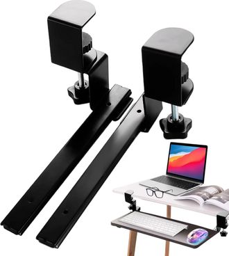 Generico Tastaturschiene unter dem Schreibtisch, verschiebbare Regalschienen f&uuml;r Tastatur, Ablage f&uuml;r Computer - f&uuml;r B&uuml;rotisch, Zuhause, Schlafzimmer, Studente