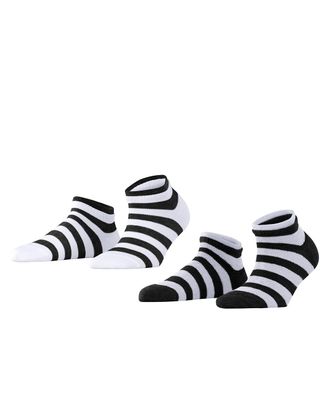 Falke ESPRIT Damen Sneakersocken Mesh Stripe 2-Pack, Biologische Baumwolle, 2 Paar, Mehrfarbig (Sortiment 10), 35-38