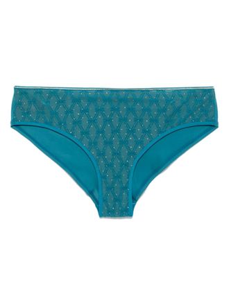Marlies Dekkers culotte &agrave; motif en jacquard - Bleu