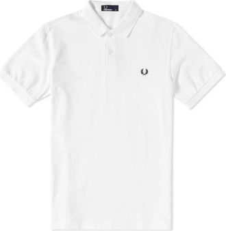 Fred Perry Homme, Tops, Blanc, Taille: S Polo Uni Coupe Slim