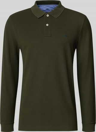 Fynch-Hatton Regular Fit Langarm-Poloshirt mit Label-Stitching