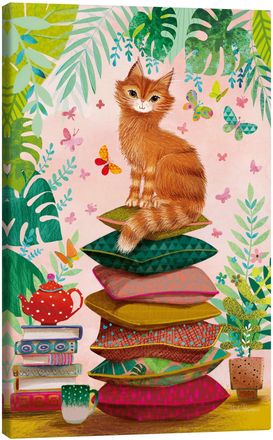 Posterlounge Katzenqueen Leinwandbild von Mila Marquis 20 x 30 cm Rosé Wandbilder Wanddeko