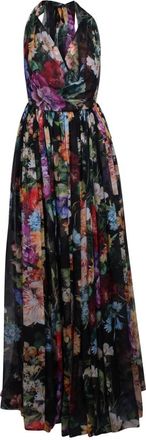 Dolce & Gabbana Femme, Robes, Multicolore, Taille: 36 FR Longue Robe Maxi en Mousseline de Soie Imprimé Bouquet de Fleurs