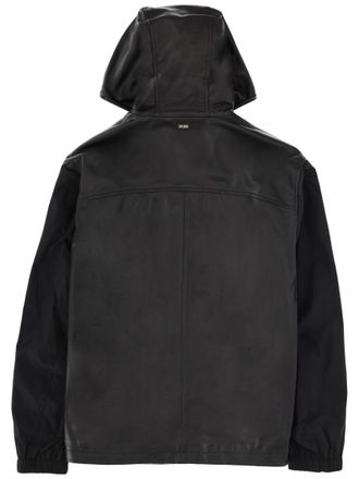 HUGO BOSS Leather Blend Jacket - Black