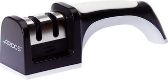 Arcos 610624 Handmesserschärfer, aus ABS + TPE, Keramik- und Hartmetallrollen, Weiß und Schwarz