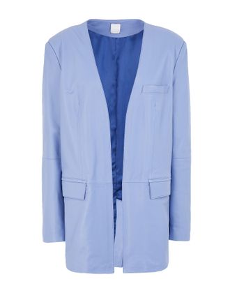 8 by YOOX LEATHER LAPELLESS BLAZER