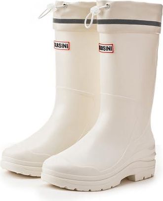 Pangolin Bottes de Pluie Femme Mi-Mollet &agrave; Genou, Imperm&eacute;ables, Bottes en Caoutchouc avec Cordon de Serrage & Revers, Bande R&eacute;fl&eacute;chissante, Semelle Antid&eacute;rapan