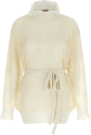 Twinset Femme, Pulls, Blanc, Taille: 40 FR Maxi Tricot