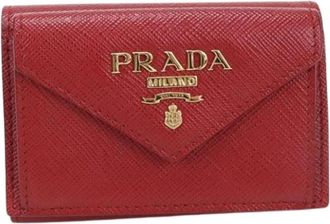 Prada Portefeuille Tri-fold Pre-owned - Femme - Pre-owned - Rouge - Taille: ONE Size