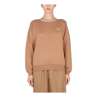 Ballantyne R Neck Pullover - - Knitwear - Damen - Beige - M