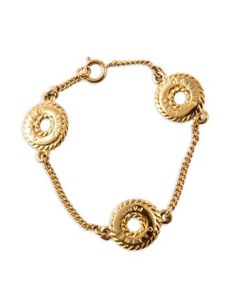 Celine bracelet à logo (années 1990) - Or