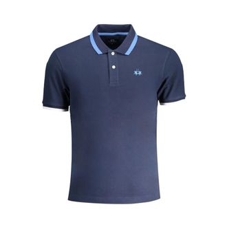 La Martina Blau Baumwoll-Poloshirt mit Kurzen &Auml;rmeln - - Tops - Herren - Blau - S
