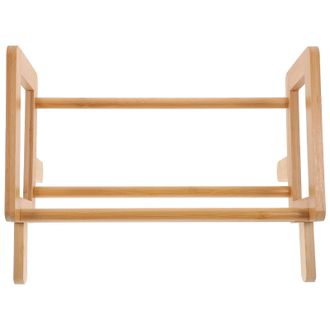 Valiclud Schreibtisch Bücherregal aus Natürlichem Bambus Stabiles Desktop Magazin Buchregal Offenes Ordnungsregal für Vinyl CDs und Bürobedarf Platzsparender O