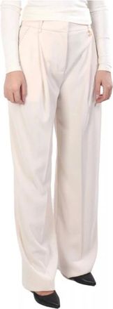Elisabetta Franchi Femme, Pantalons, Beige, Taille: 40 FR Wide Pantalons