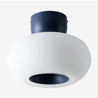 Sklum Sklum - Plafonnier led en Verre et Acier Deruent Bleu Lapis-Lazuli