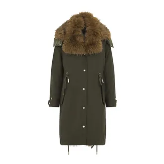 Moncler Femme, Manteaux, Vert, Taille: 36 FR Parka Longue Halicte