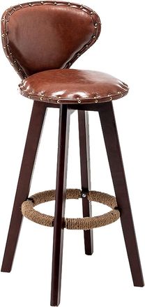 Generic Vintage Barhocker, 360&deg; drehbar, mit R&uuml;cken- und Fu&szlig;st&uuml;tze, gepolstert mit PU-Leder, Tresenh&ouml;he, f&uuml;r Bar, Caf&eacute;, K&uuml;che oder K&uuml;cheninsel