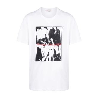Alexander McQueen T-Shirt mit Fotodruck - - Tops - Herren - Wei&szlig; - S