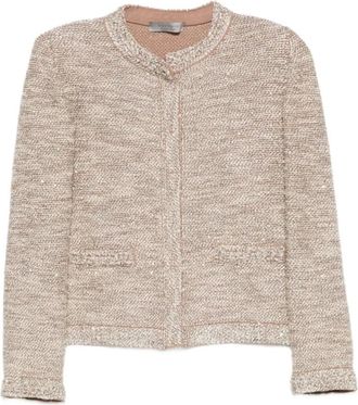 D.exterior Femme, Pulls, Beige, Taille: 36 FR Veste &agrave; effet tweed orn&eacute;e de sequins