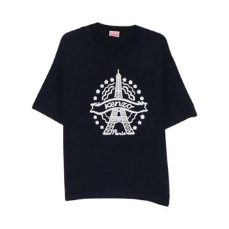 Kenzo T-Shirt mit Eiffelturm-Design - - Tops - Herren - Blau - L