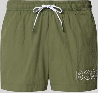 HUGO BOSS Regular Fit Badeshorts mit Label Print Modell MOONEYE