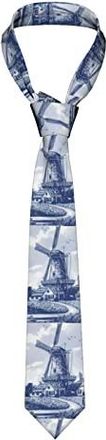 Generic Cravate DAffaires Moulin &Agrave; Vent Hollandais Vintage Jumusi Classique Tie Confortable Cravate Pour Mariage Remise De Dipl&ocirc;me C&eacute;l&eacute;brations