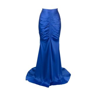 Alex Perry Elektrisch Blauer Drapierter Zugrock - - Skirts - Damen - Blau - 2XS