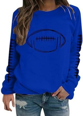 Generic Sweat-shirt pour femme avec imprim&eacute; graphique britannique - Haut surdimensionn&eacute; &agrave; col rond - Manches longues - Automne - Hiver - D&eacute;contract&eacute; - Confort