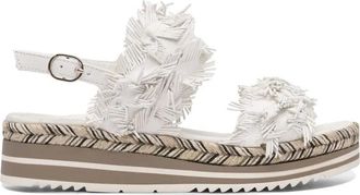 Pons Quintana Sandalen - Platform Sandals With Textured Woven Edge - Gr. 38 (EU) - in Wei&szlig; - f&uuml;r Damen