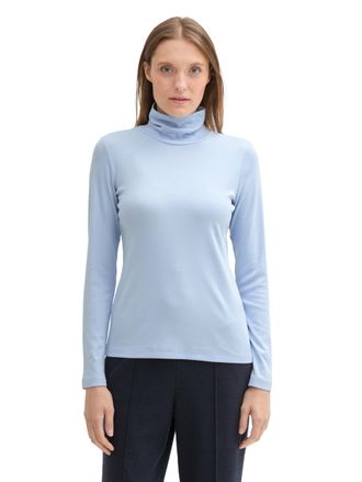 Tom Tailor Damen Longsleeve mit Rollkragen, 11270 - Kentucky Blue, XXS