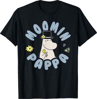 Moomin Pappa Blume Weiß Umriss T-Shirt