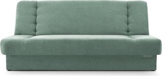 E-MEUBLES Sofa mit Schlaffunktion und Bettkasten, Kippsofa Klappsofa Schlafsofa Clic-Clack Couch f&uuml;r Wohnzimmer Federkern Sofagarnitur Polstersofa - Hellbraun
