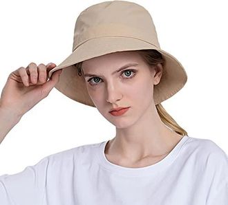 Generic Cocila Chapeau De Soleil pour Femme à Large Bord Plage Seau RéGlable Chapeaux DéTé Bonnet Nuit Homme (Beige One Size) Casquette Pluie Homme dhiver Gar