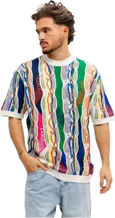 Carlo Colucci Homme, Tops, Multicolore, Taille: M T-Shirt &agrave; col rond