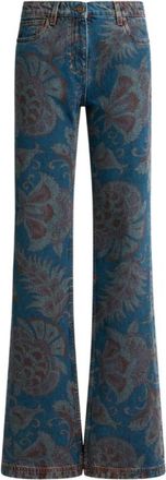 Etro Femme, Jeans, Bleu, Taille: W28 Jeans &Eacute;vas&eacute;s &agrave; Motif Floral