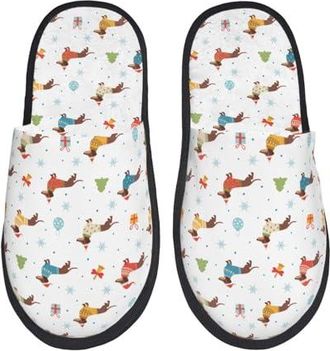 Generic Chaussures De Maison Teckel Flocon De Neige DHiver Pour Femme Et Homme Chaussures Antid&eacute;rapantes Pantoufle Camping Slippers Pour Piscine Voyages L
