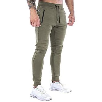 Generic Pantalon de fitness musculaire pour homme avec serviette et pieds suspendus, Vert, XXL